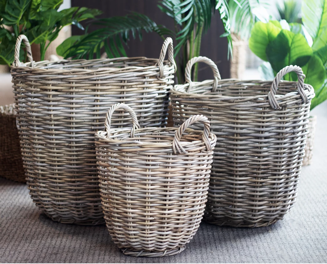 Rattan Kubu Log Baskets (Round) – HensTeethTrading